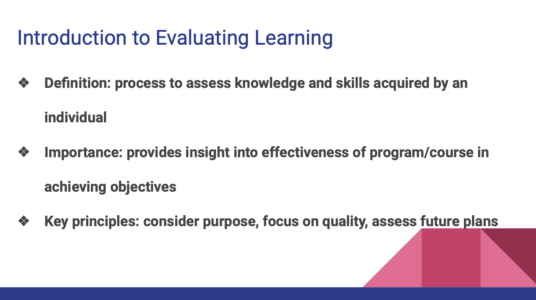 Unit 7: Evaluating Learning Programmes - MawCloud Learning
