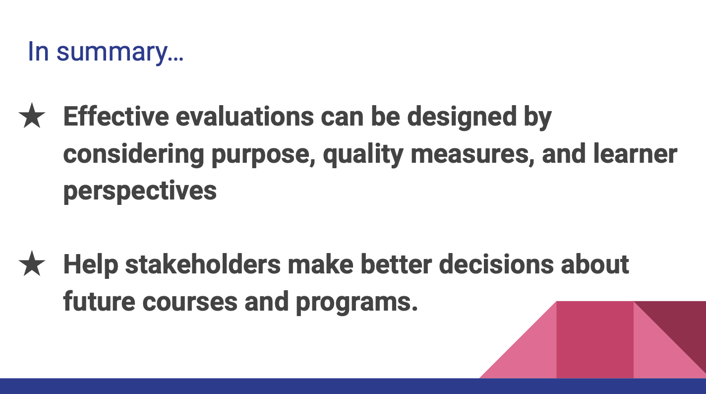 Unit 7: Evaluating Learning Programmes - MawCloud Learning